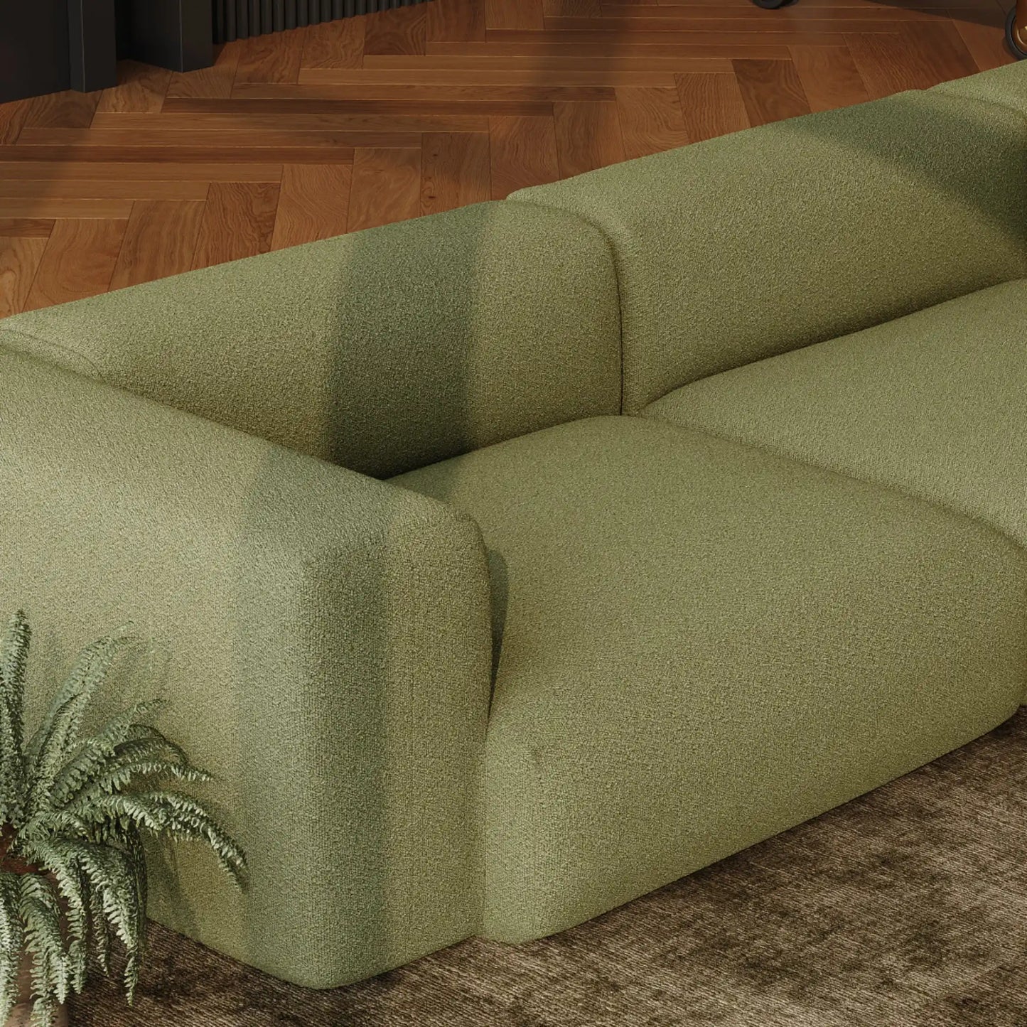MODULAR SOFA MOMO CORNER RIGHT - BOUCLE SOFT OLIVE – KKUSO