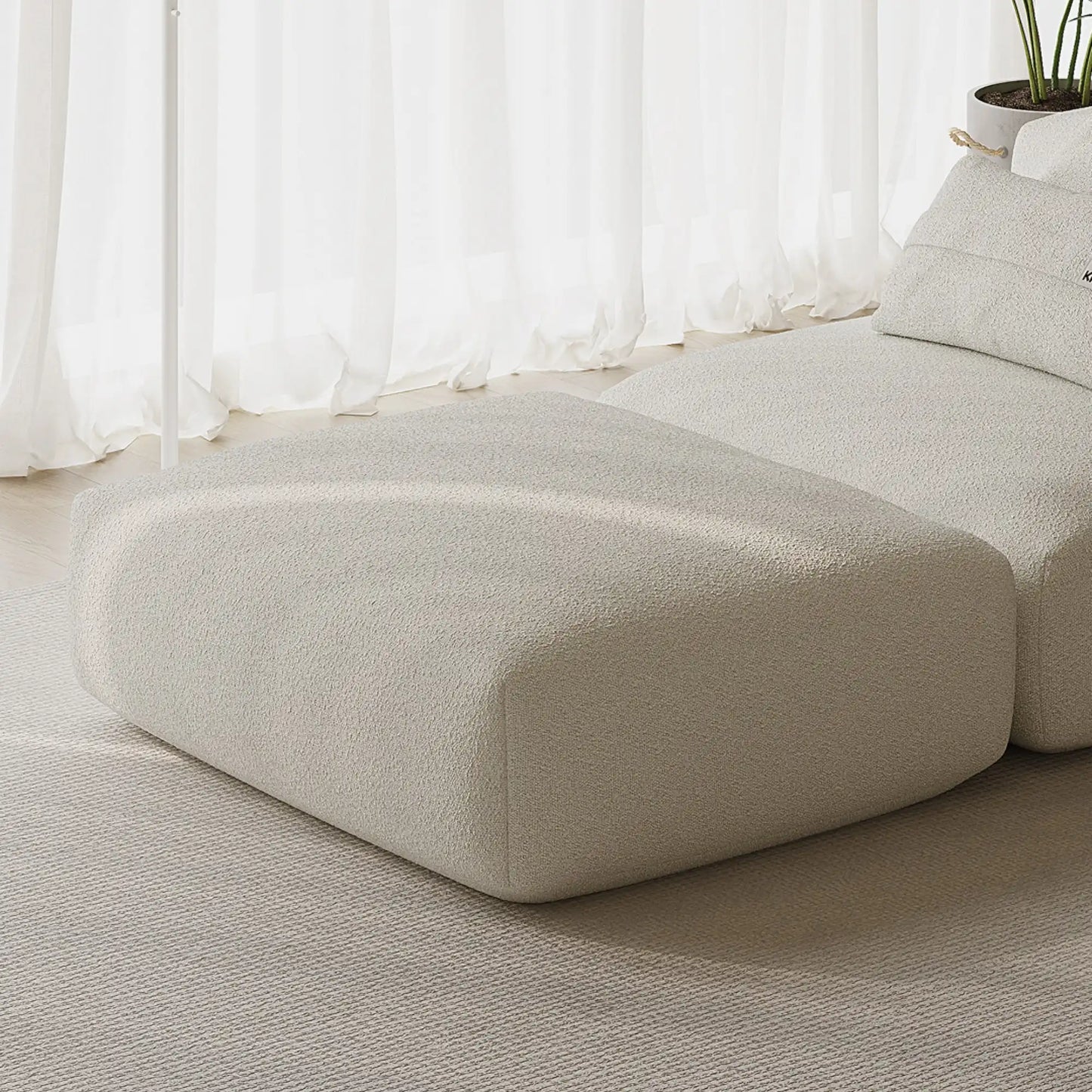 MODULAR SOFA MOMO OTTOMAN - BOUCLE SNOW WHITE – KKUSO