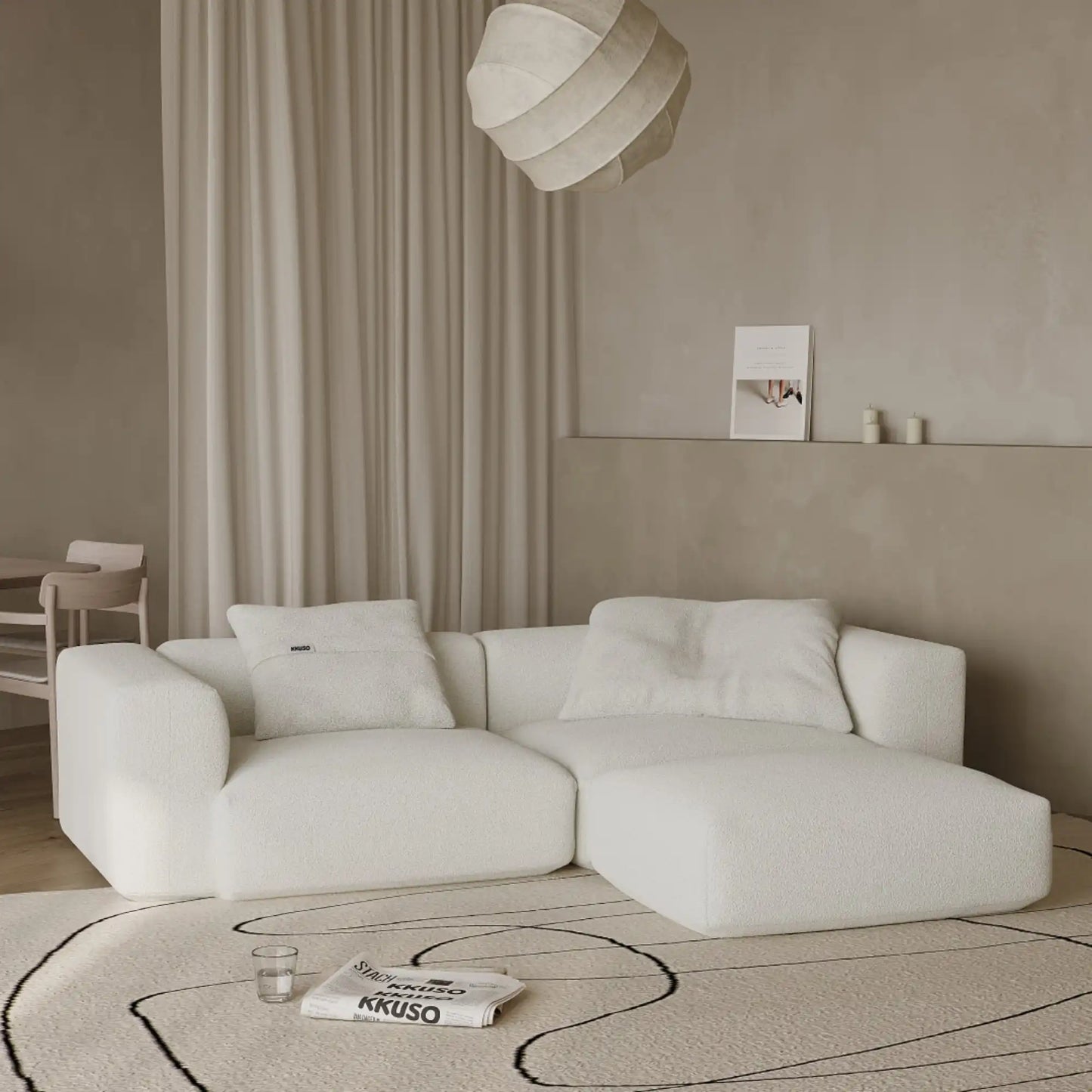 MODULAR SOFA MOMO SET 2 - BOUCLE SNOW WHITE – KKUSO