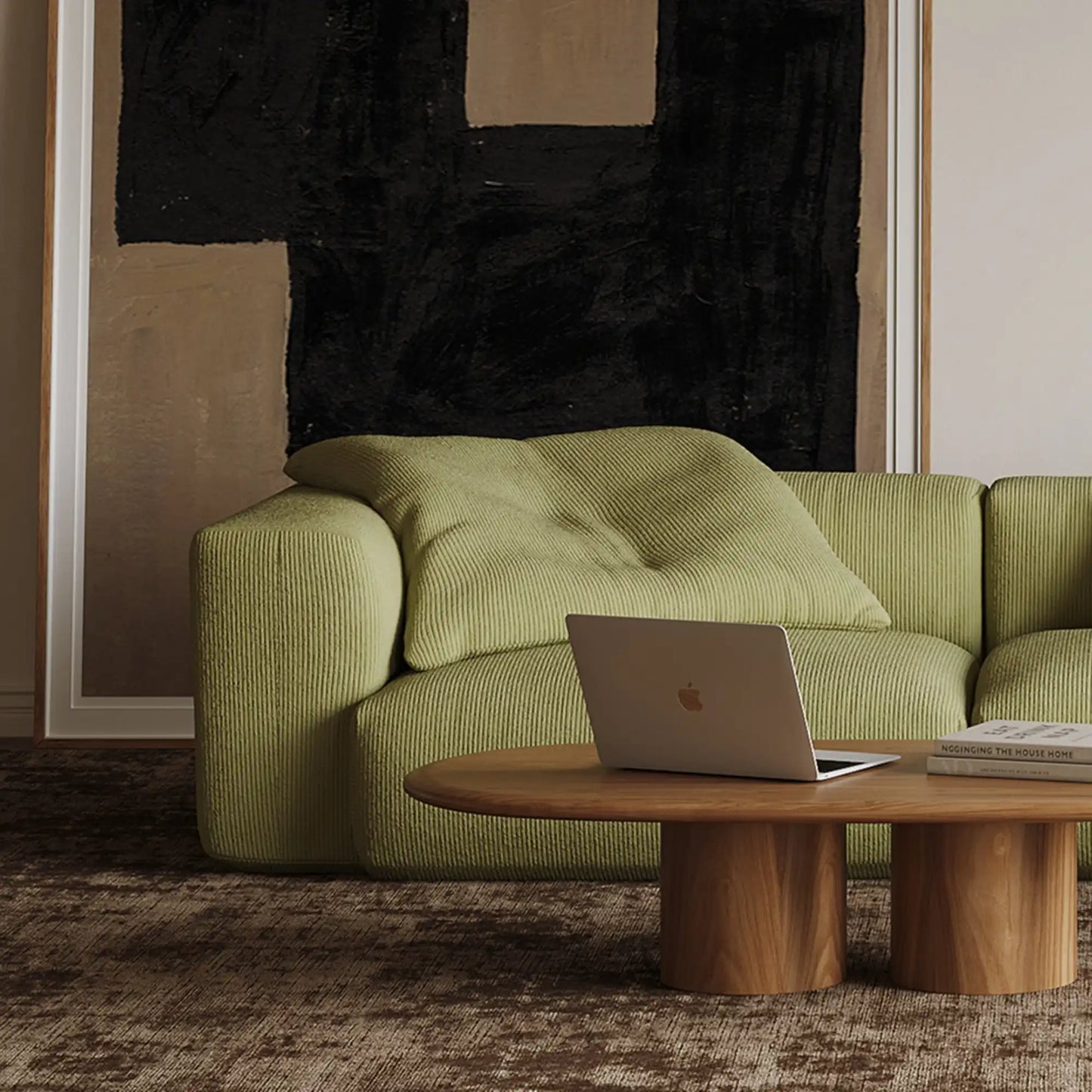 MODULAR SOFA MOMO CORNER RIGHT - CORDUROY OLIVE MOSS – KKUSO