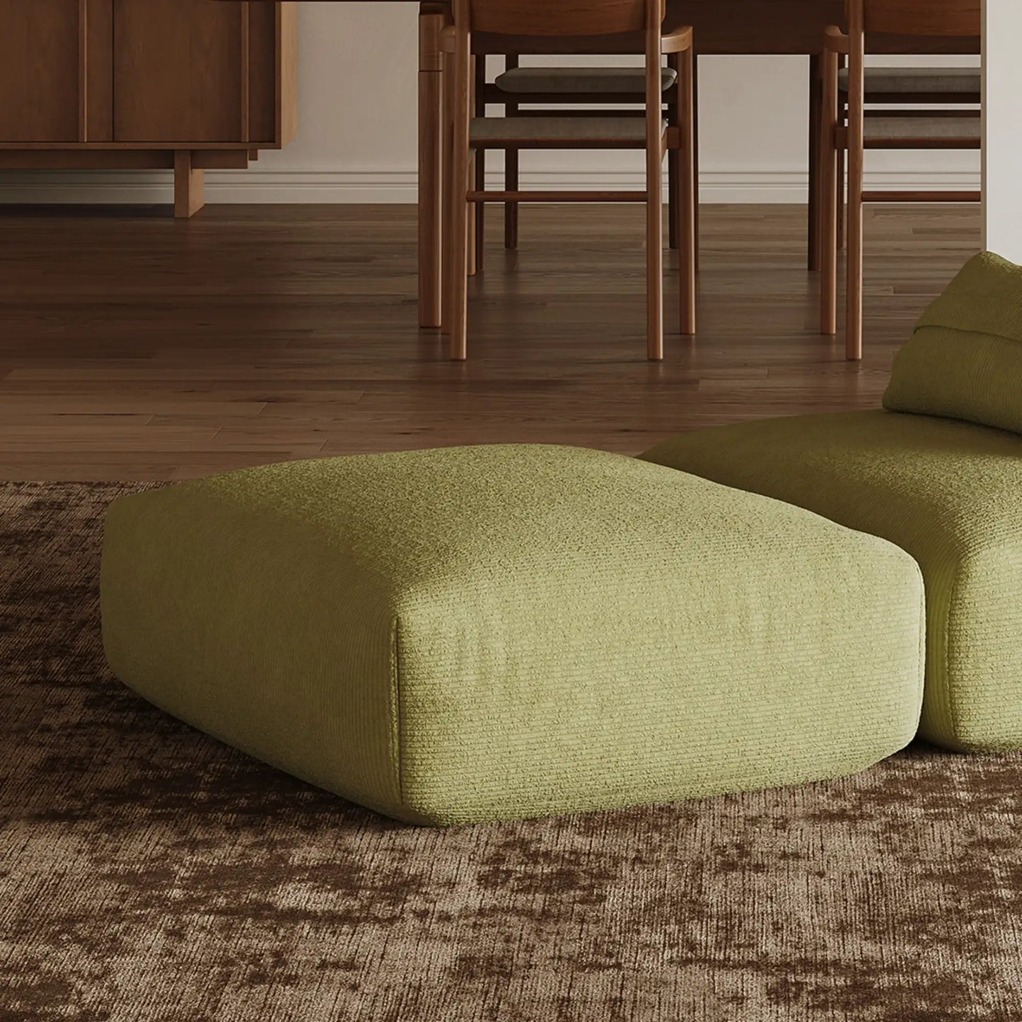 MODULAR SOFA MOMO OTTOMAN - CORDUROY OLIVE MOSS – KKUSO