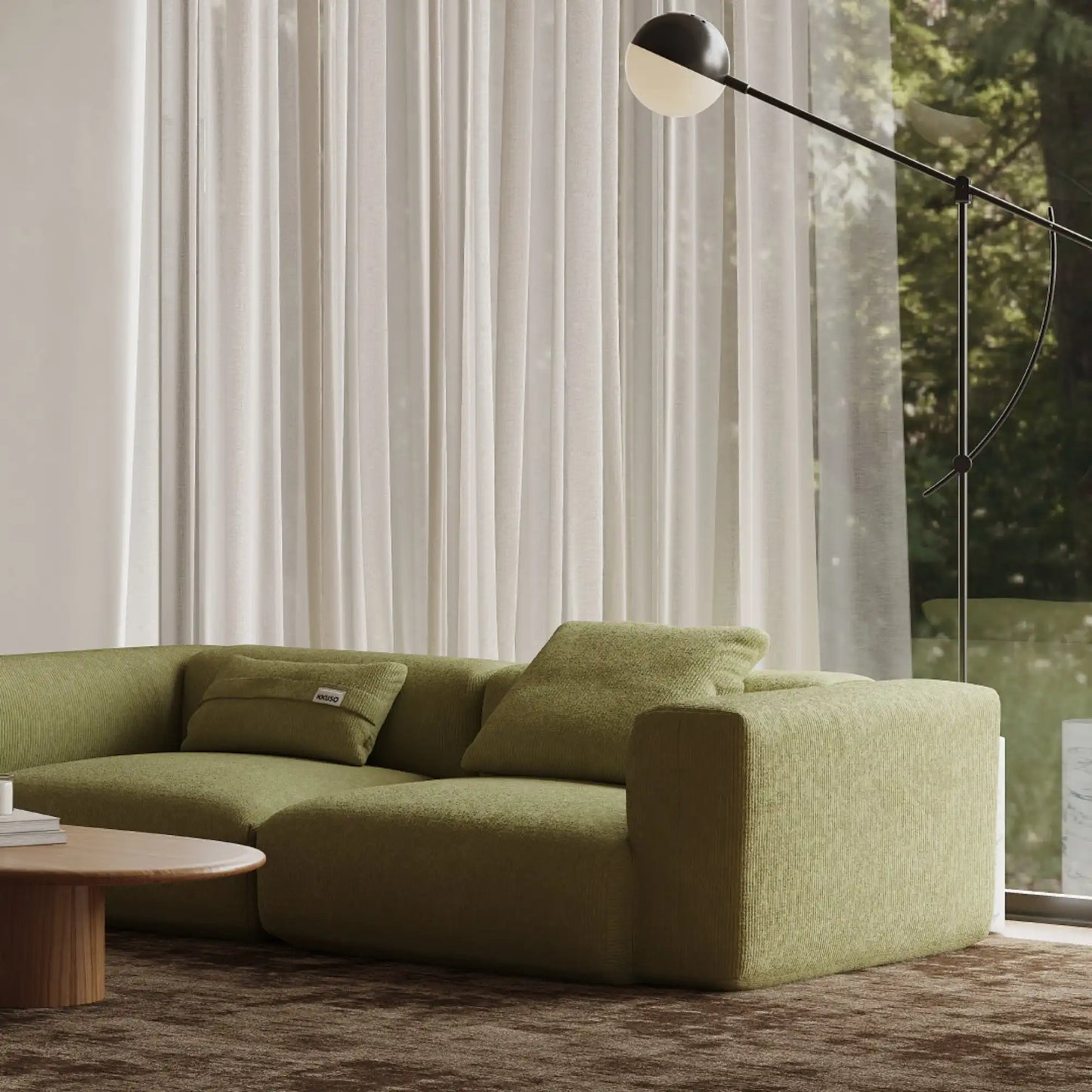 MODULAR SOFA MOMO SET 1 - CORDUROY OLIVE MOSS – KKUSO