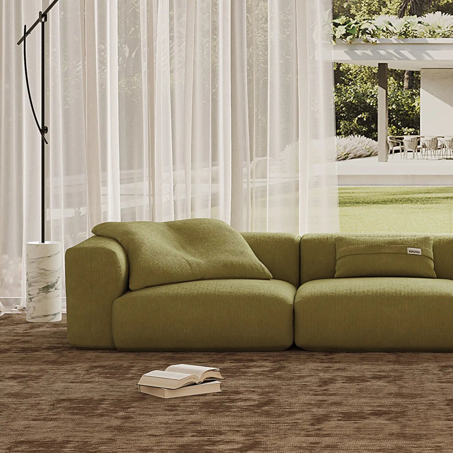 MODULAR SOFA MOMO SET 1 - CORDUROY OLIVE MOSS – KKUSO