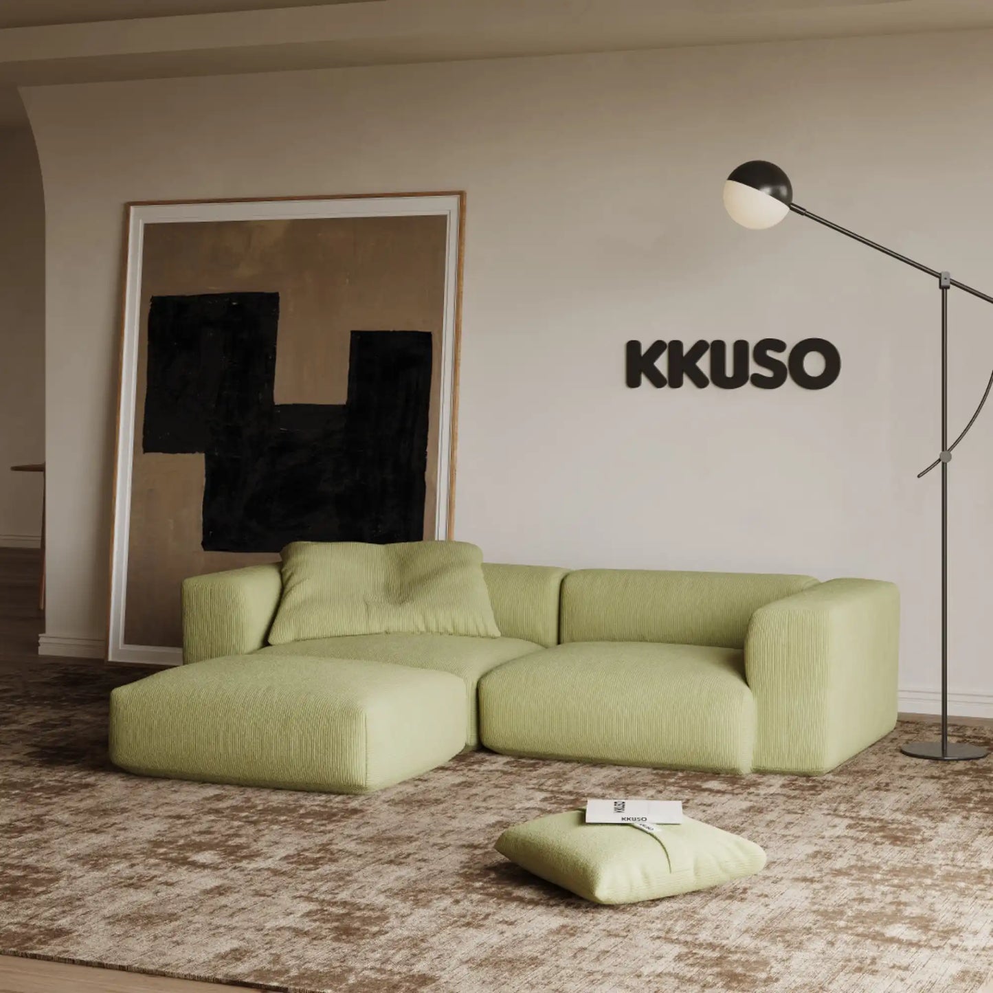 MODULAR SOFA MOMO SET 2 - CORDUROY OLIVE MOSS – KKUSO