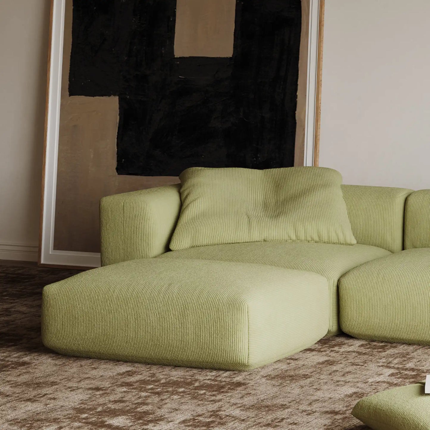 MODULAR SOFA MOMO SET 2 - CORDUROY OLIVE MOSS – KKUSO