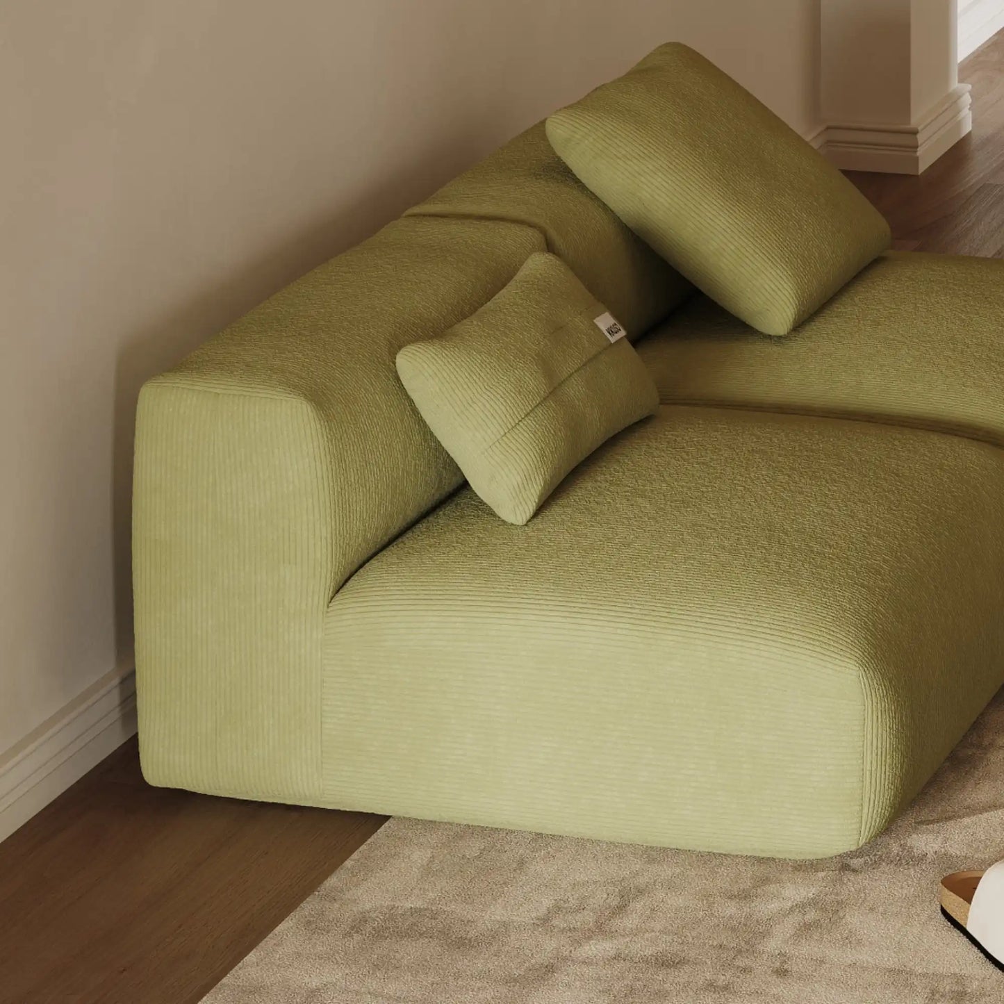 MODULAR SOFA MOMO SET 3 - CORDUROY OLIVE MOSS – KKUSO