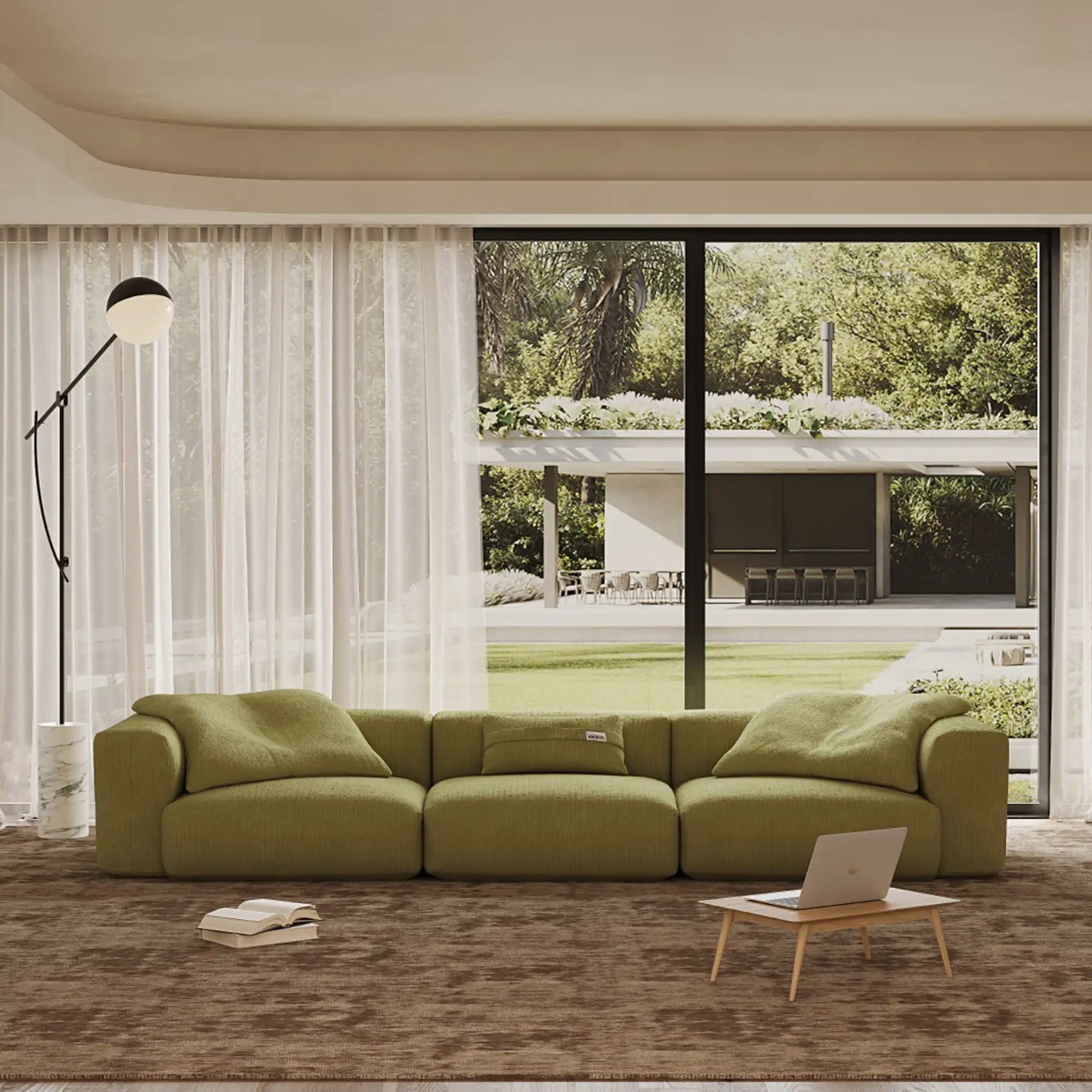 MODULAR SOFA MOMO SET 5 - CORDUROY OLIVE MOSS – KKUSO