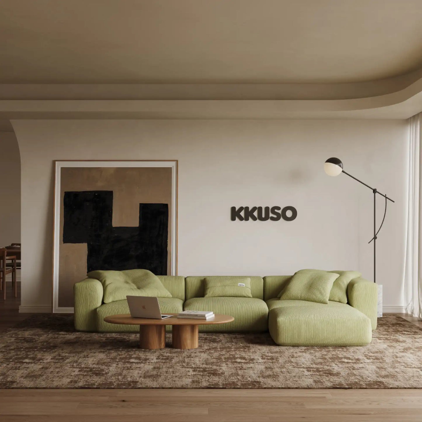 MODULAR SOFA MOMO SET 6 - CORDUROY OLIVE MOSS – KKUSO