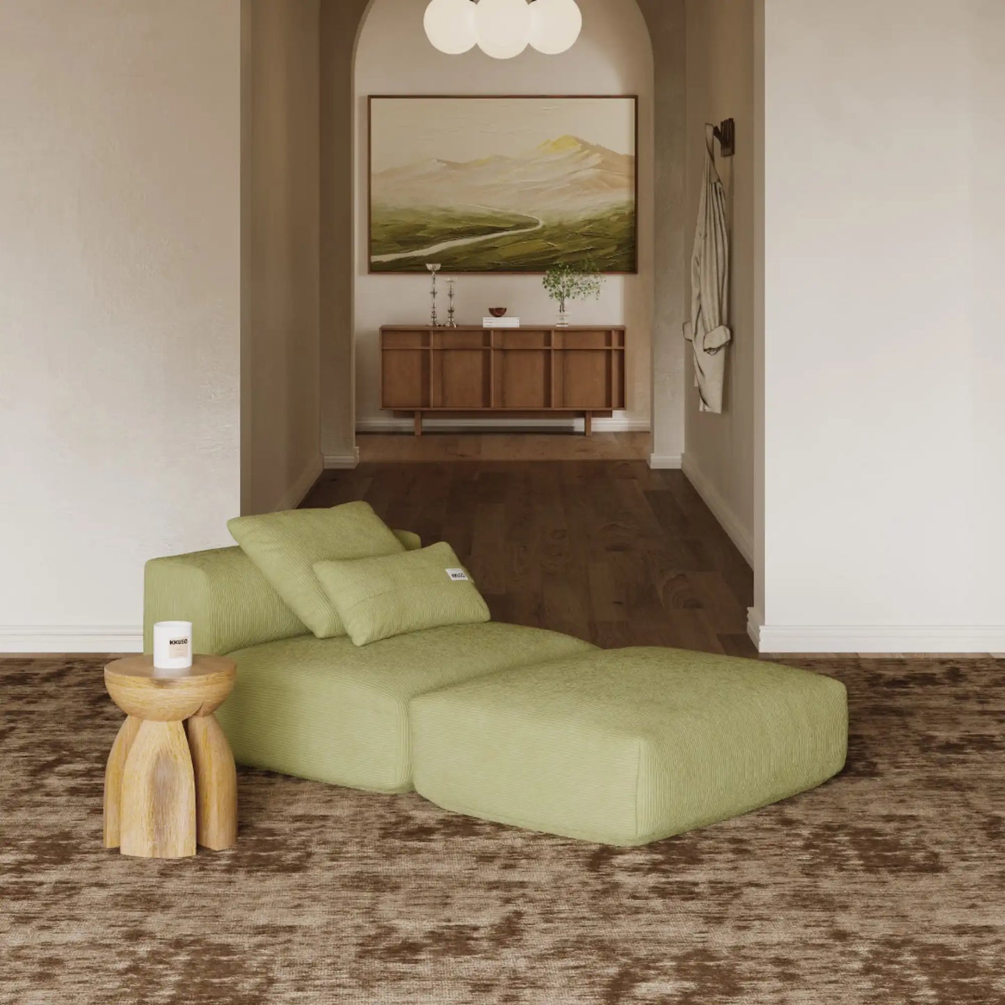 MODULAR SOFA MOMO SET 7 - CORDUROY OLIVE MOSS – KKUSO