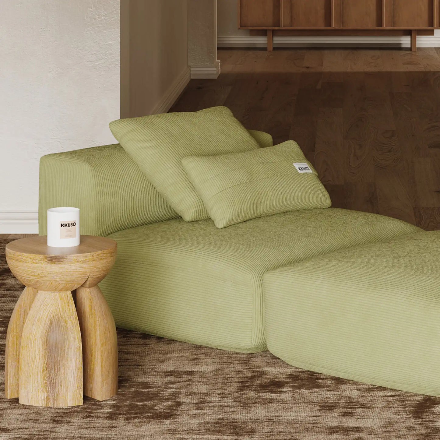 MODULAR SOFA MOMO SET 7 - CORDUROY OLIVE MOSS – KKUSO