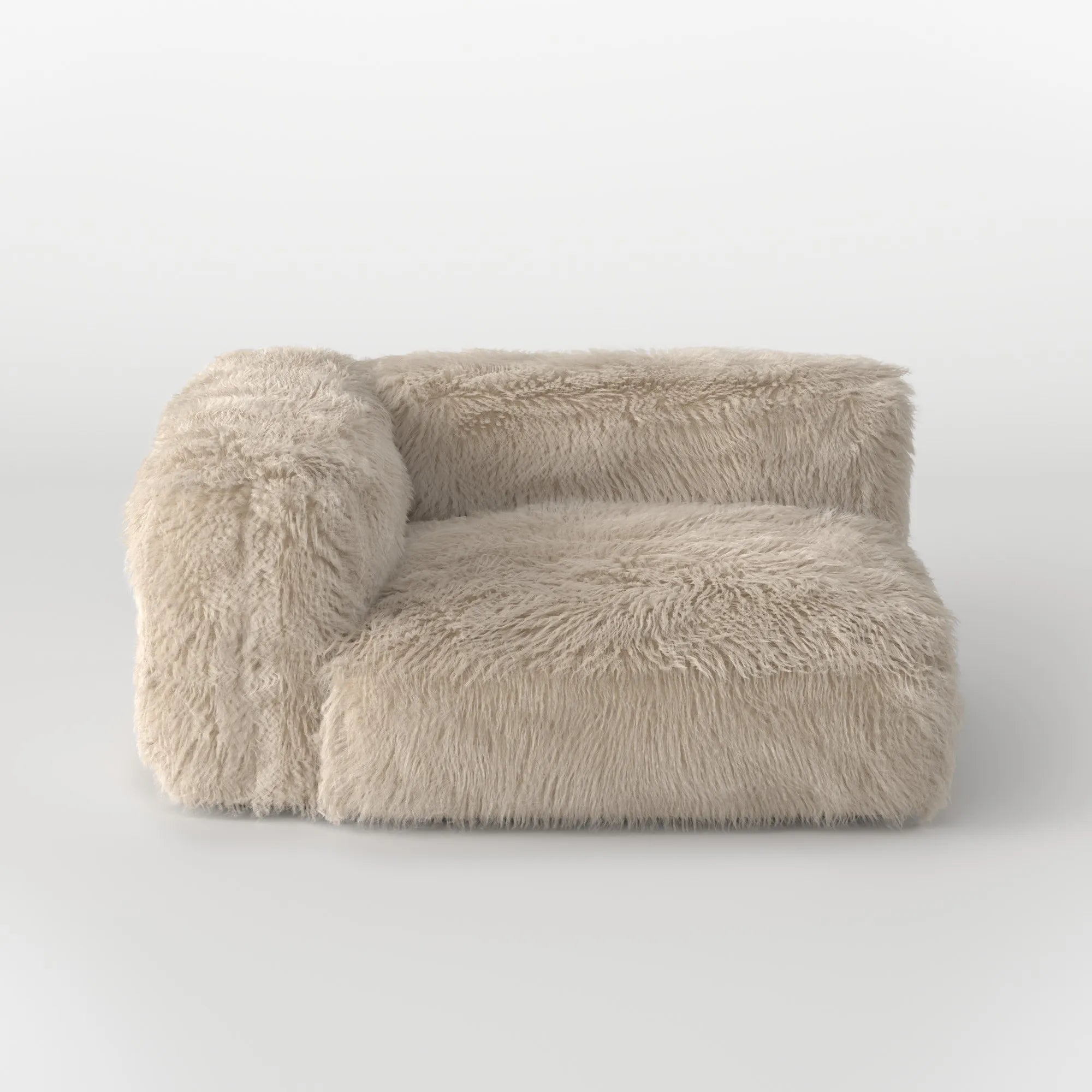 MODULAR SOFA MOMO CORNER RIGHT - FAUX FUR CAFE CREME – KKUSO