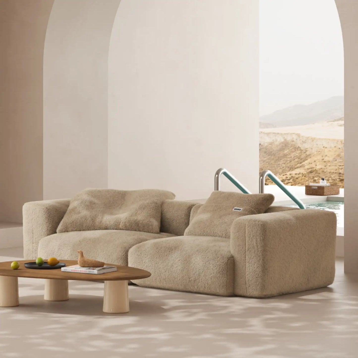 MODULAR SOFA MOMO SET 1 - SOFT FUR WARM OAT – KKUSO