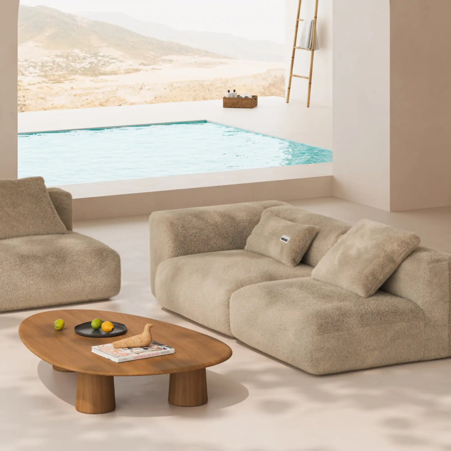 MODULAR SOFA MOMO SET 4 - SOFT FUR WARM OAT – KKUSO