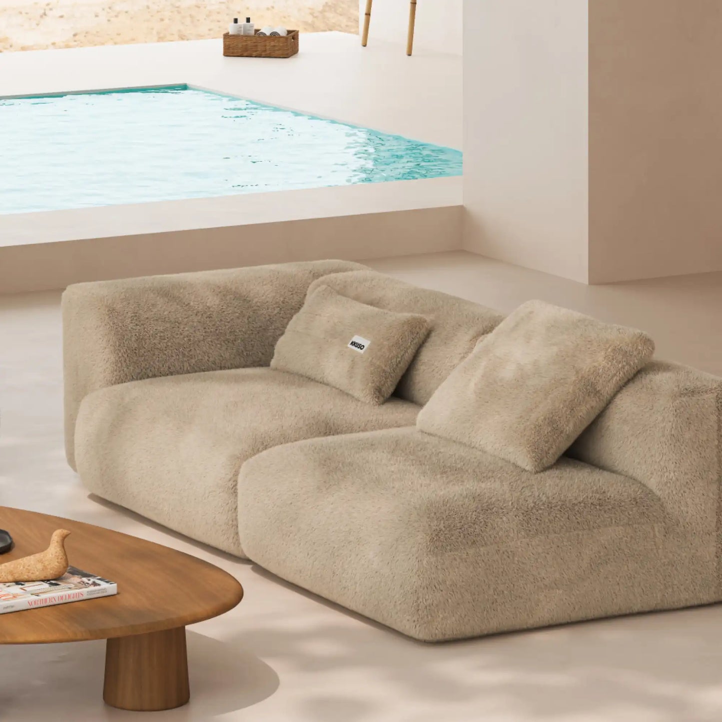 MODULAR SOFA MOMO SET 4 - SOFT FUR WARM OAT – KKUSO