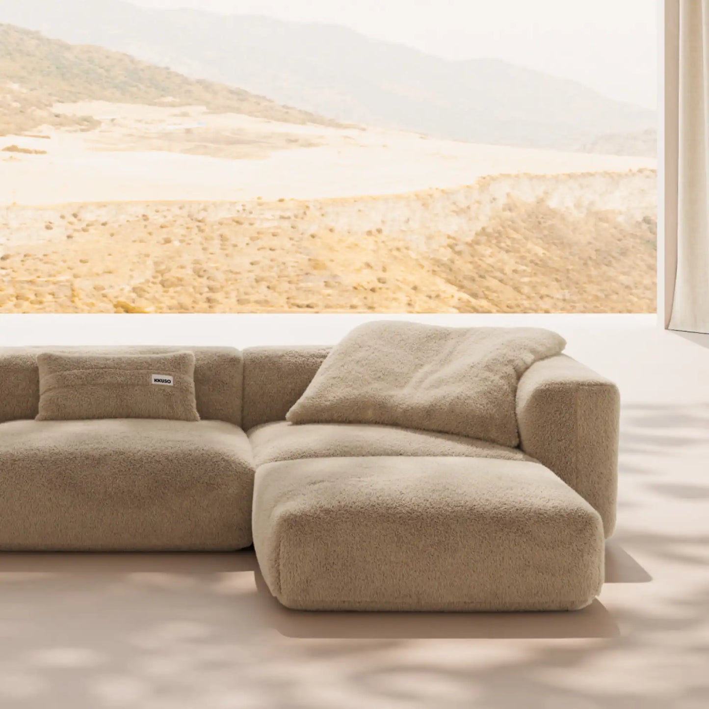 MODULAR SOFA MOMO SET 6 - SOFT FUR WARM OAT – KKUSO