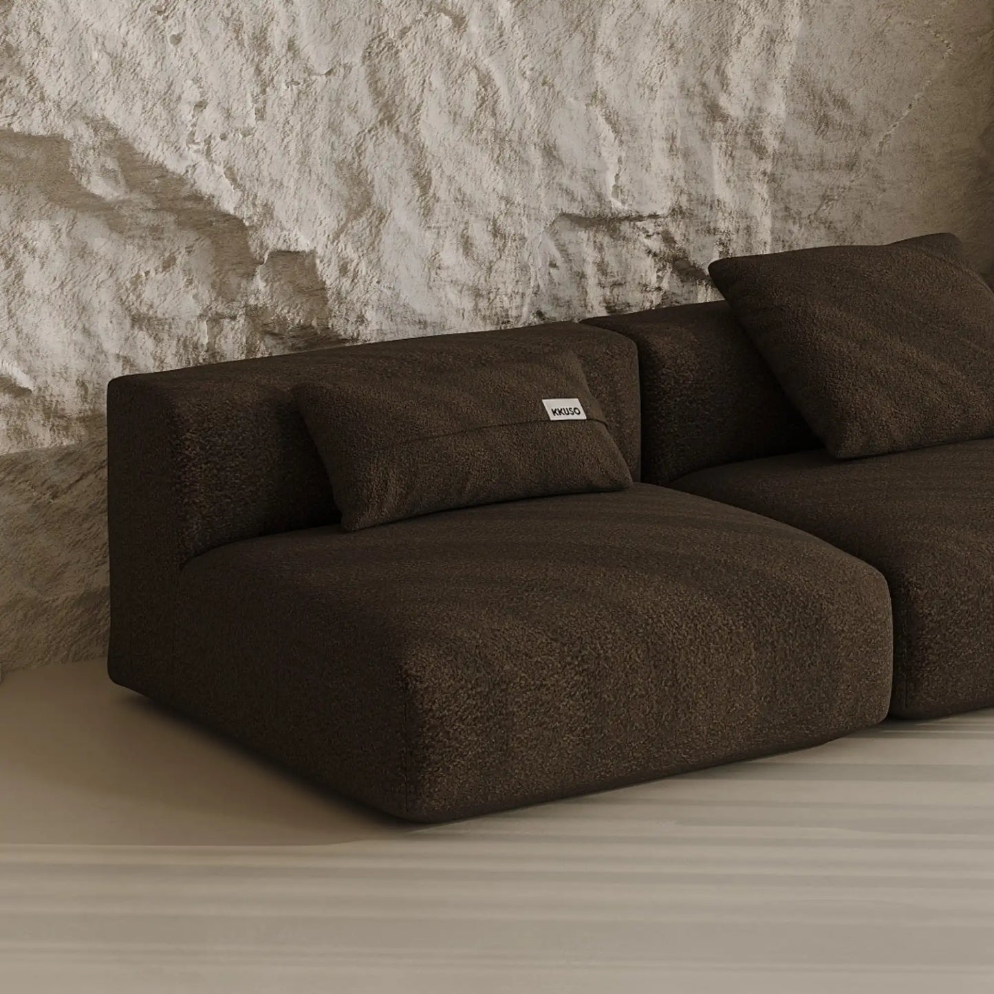 MODULAR SOFA MOMO LOUNGER - TEDDY FLEECE CHOCOLATE – KKUSO