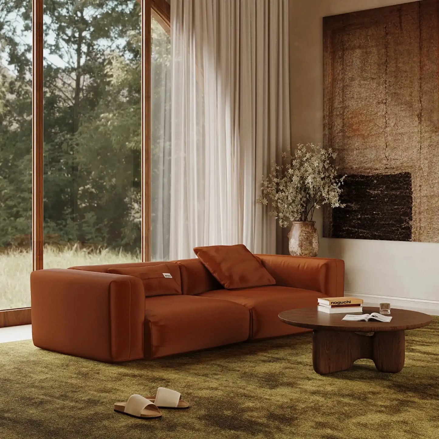 MODULAR SOFA MOMO SET 1 - VELVET FLAME ORANGE – KKUSO